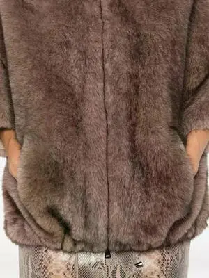 VALENTINI 1972 Faux-fur Short-sleeve Coat