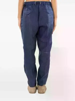 WHITE SAND Pleated Linen Trousers