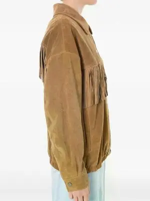 VICOLO Fringe-detail Suede Jacket