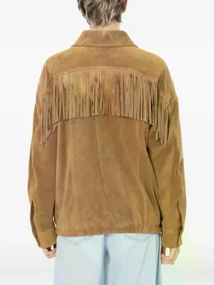 VICOLO Fringe-detail Suede Jacket