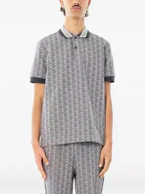 Lacoste Monogram-print Polo Shirt - Grey