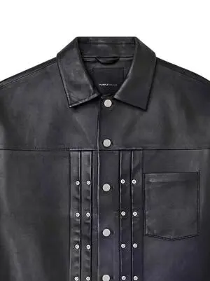 PURPLE BRAND Stud-embellished Leather Jacket - Black