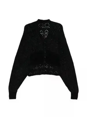 Y’s Ribbed-knit Cardigan - Black