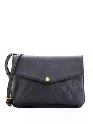 LOUIS VUITTON Twice Handbag Monogram Empreinte Leather Crossbody Bag - Black