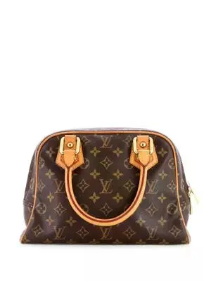 LOUIS VUITTON Manhattan Handbag Monogram Canvas Pm Satchel - Brown
