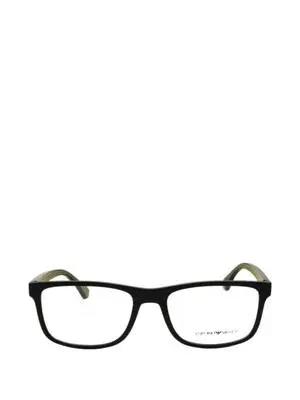Emporio Armani Rectangle-frame Glasses - Black