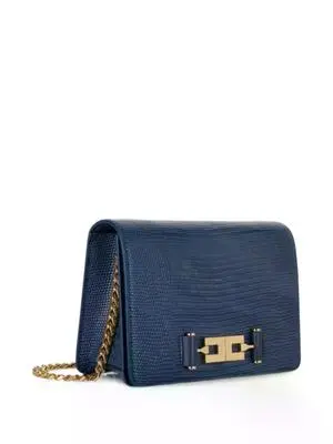 Elisabetta Franchi Lizard-effect Logo-plaque Cross Body Bag