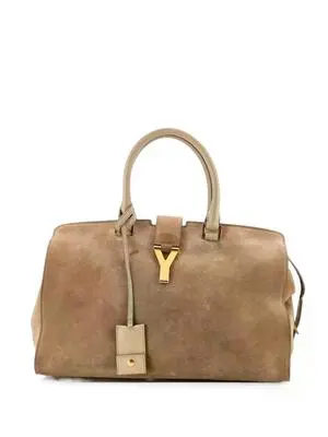 Saint Laurent Classic Y Cabas Leather Large Tote Bag - Brown