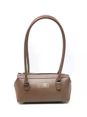 MAISON MARGIELA Mini Bauletto Logo-print Leather Shoulder Bag - Brown