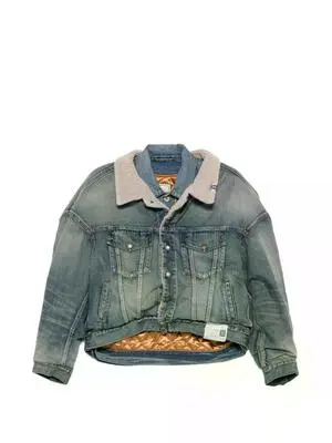 Mihara Yasuhiro Fleece-collar Denim Jacket - Blue