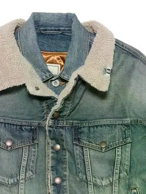 Mihara Yasuhiro Fleece-collar Denim Jacket