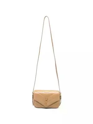 Saint Laurent Loulou Quilted Leather Cross Body Bag - Neutrals