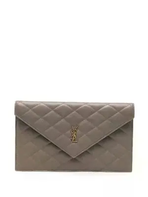 Saint Laurent Cassandre Quilted Leather Clutch Bag