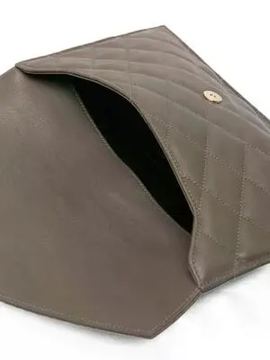Saint Laurent Cassandre Quilted Leather Clutch Bag