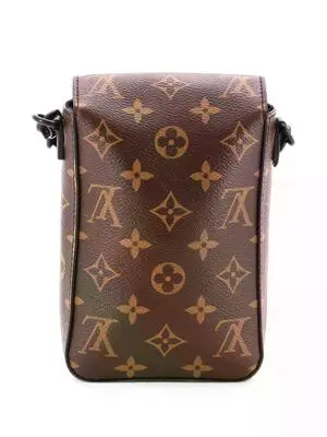 LOUIS VUITTON S Lock Vertical Wearable Wallet Macassar Monogram Canvas Crossbody Bag