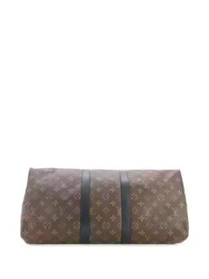 LOUIS VUITTON Keepall Bandouliere Bag Macassar Monogram Canvas 45 Travel Bag - Black
