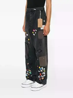 Mihara Yasuhiro Patchwork Ticket-print Jeans