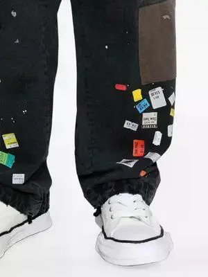 Mihara Yasuhiro Patchwork Ticket-print Jeans
