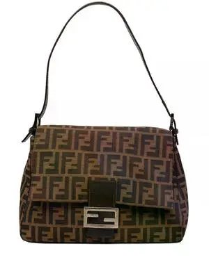 Fendi 2000-2010 Zucca Canvas Mamma Forever Shoulder Bag - Brown