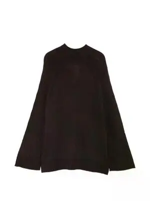 Max Mara Cable-knit Raglan-sleeve Sweater - Brown