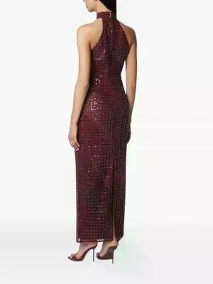ROTATE BY BIRGER CHRISTENSEN Beaded Maxi Dress Bordeaux - Red