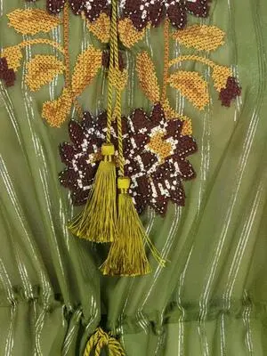Valentino Garavani Embroidered Tassel-detail Blouse