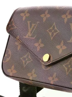 LOUIS VUITTON Felicie Strap & Go Handbag Monogram Canvas Crossbody Bag - Brown
