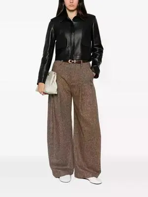 Brunello Cucinelli Pleated Tweed Trousers