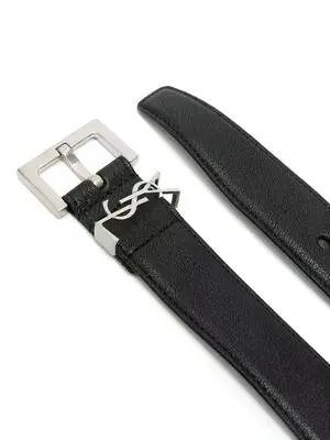Saint Laurent Cassandre Belt In Smooth Leather