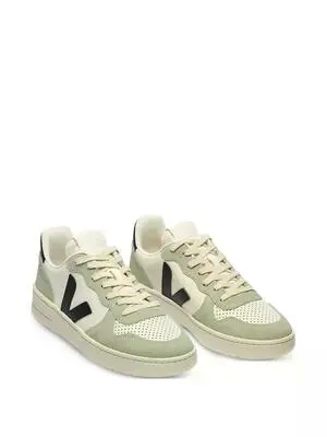 VEJA V-10 Leather Sneakers Neutrals
