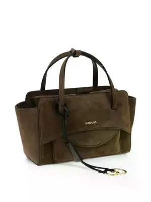 HIDESINS Small Flap Logo-stamp Suede Tote Bag - Brown