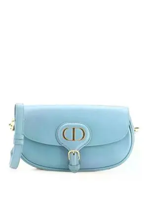 Dior Bobby Flap Bag Leather East West Crossbody Bag - Blue