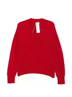 Max Mara Visita V-neck Ribbed-trim Sweater - Red