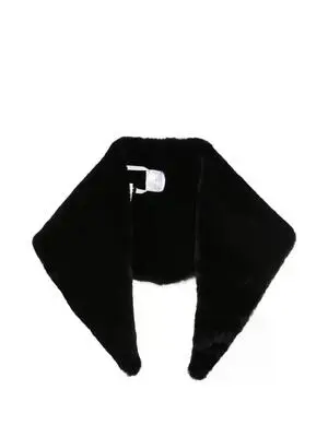 Nour Hammour Sena Shearling Scarf - Black