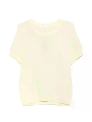 MAISON123 Pointelle-knit Short-sleeve Sweater