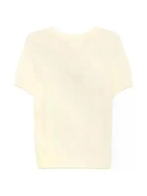 MAISON123 Pointelle-knit Short-sleeve Sweater