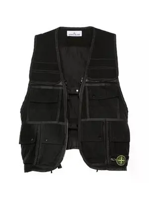 Stone Island Logo-patch Multi-pocket Gilet - Black