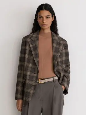 REISS Beatrice Suede Square-buckle Belt - Grey