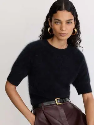 REISS Beatrice Leather Square-buckle Belt - Black