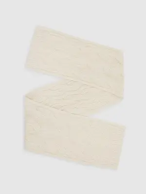 REISS Polar Cable-knit Scarf With Wool - White
