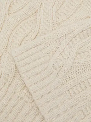 REISS Polar Cable-knit Scarf With Wool - White