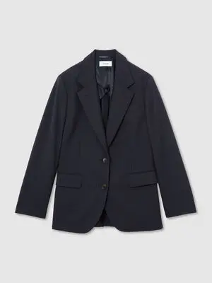 REISS Sandor Stretch-twill Relaxed Single-breasted Blazer