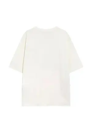 AMI Paris White Cotton T-shirt With Embossed De Coeur - Neutrals