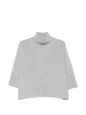 VELA SHOP High-neck Ribbed-trim Sweater - Grey