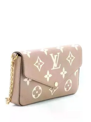 LOUIS VUITTON Felicie Pochette Bicolor Monogram Empreinte Giant Crossbody Bag - Neutrals