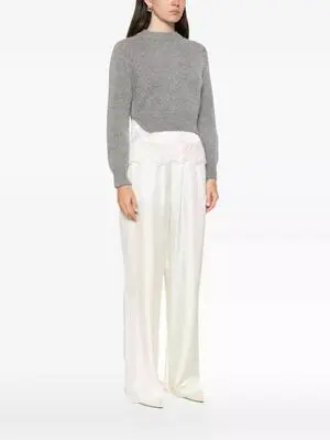 Ermanno Scervino Lace-trimmed Cropped Sweater