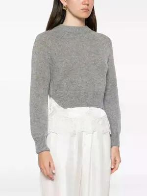 Ermanno Scervino Lace-trimmed Cropped Sweater