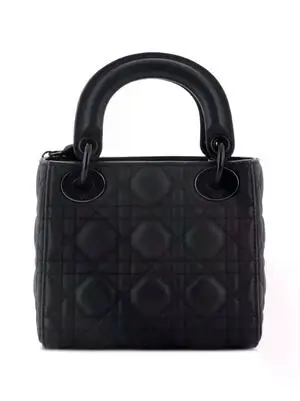 Dior Ultra Matte Lady Chain Bag Cannage Quilt Calfskin Mini Shoulder Bag - Black
