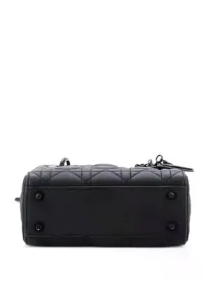Dior Ultra Matte Lady Chain Bag Cannage Quilt Calfskin Mini Shoulder Bag - Black