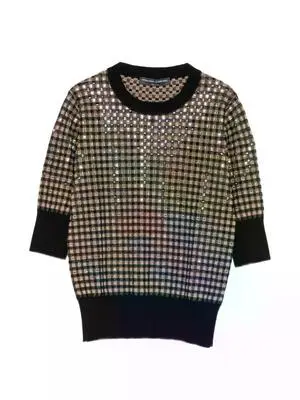 Ermanno Scervino Check-pattern Sequin-embellished Sweater